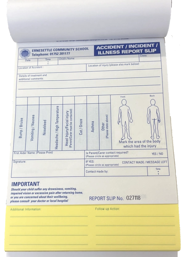 Personalised Accident Books | Record Incidents | Specialist Print